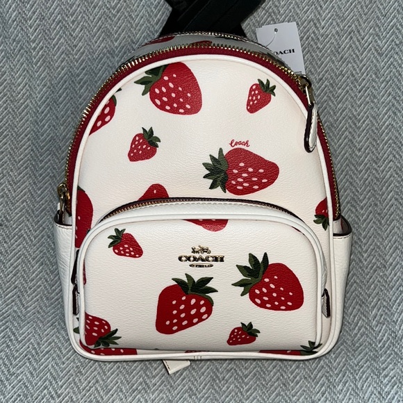 Coach | Bags | Coach Mini Backpack With Wild Strawberry Print | Poshmark